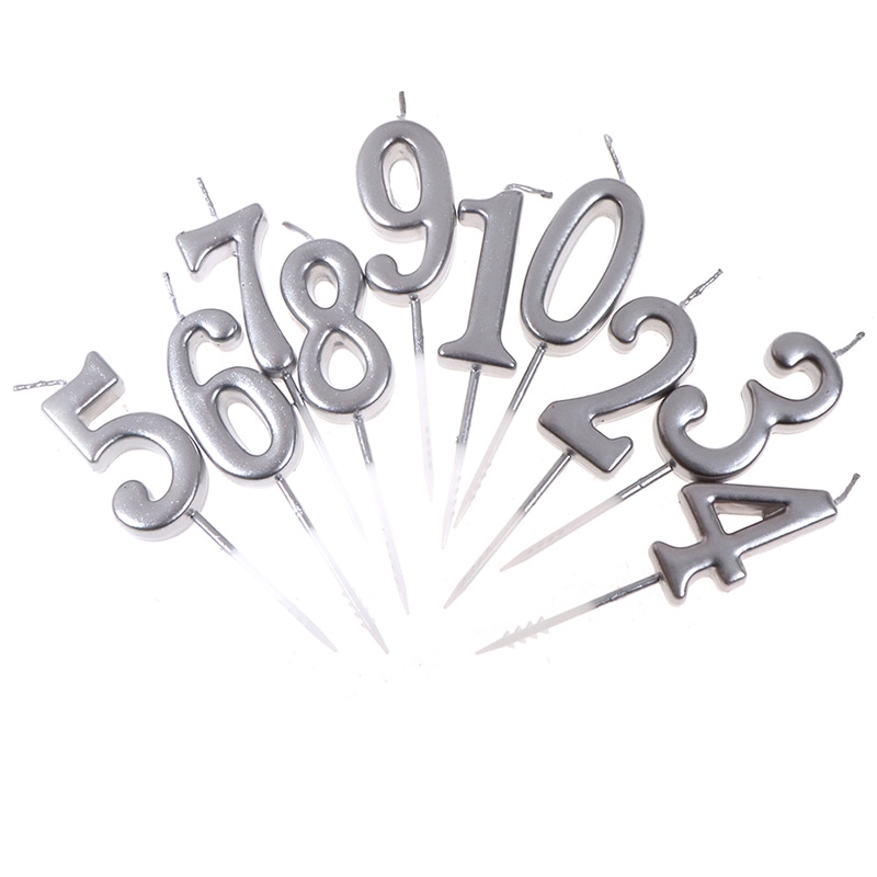 1pc Silver Number Candle for Cake Topper Birthday ... – Grandado