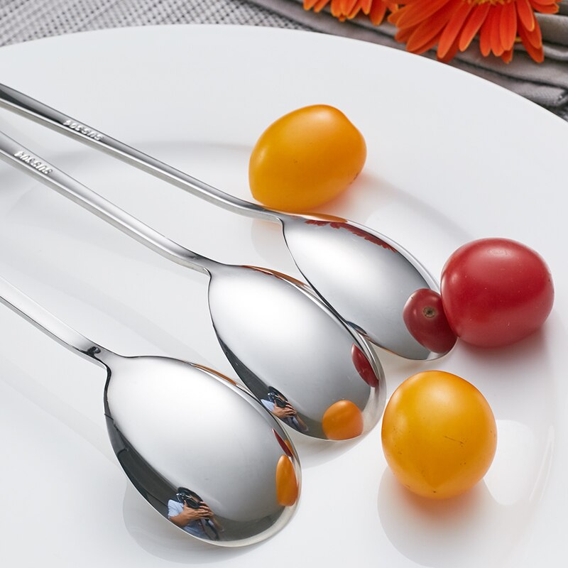 5pcs 304 Long Handle Dinner Spoons Stainless Steel... – Grandado