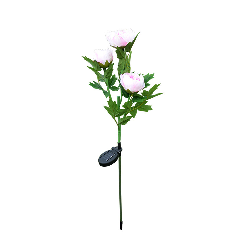 3 head solar peony lantern 3 LED artificial lanter... – Grandado