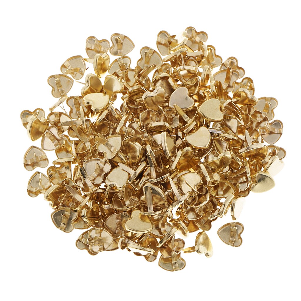 200Pcs Mini Metal Heart Paper Fastener Brads Split... – Vicedeal