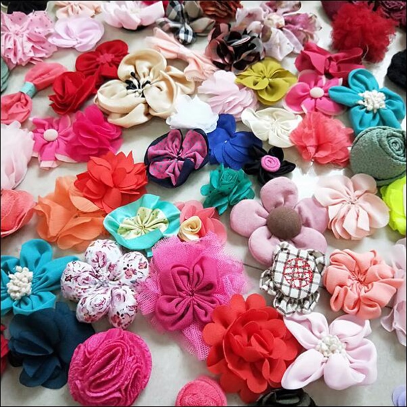 100 unids/lote mezcla de colores de flores de seda... – Grandado
