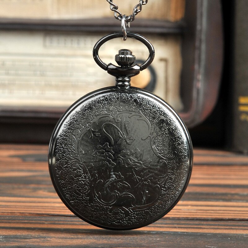 Large Vintage Gear Pocket Watch Black Hollow Gear ... – Grandado