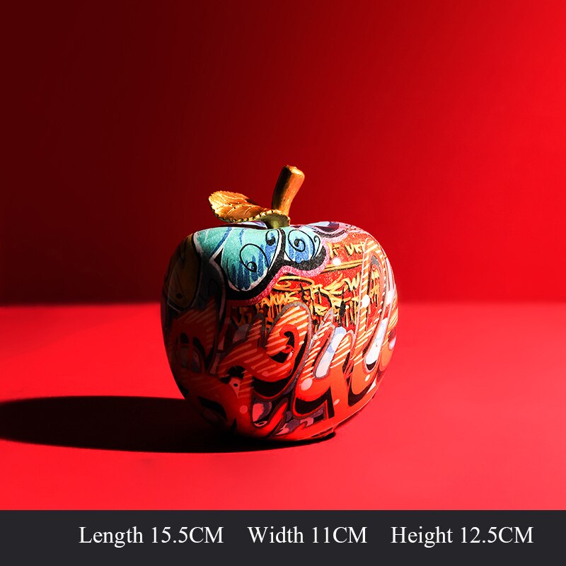 Modern Style Painted Apple Sculpture Living Room S... – Grandado