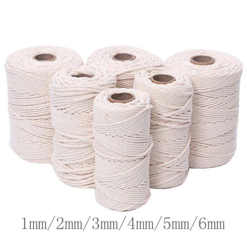 3mm 4mm 5mm 6mm Macrame Rope Natural Beige Cotton ... – Grandado