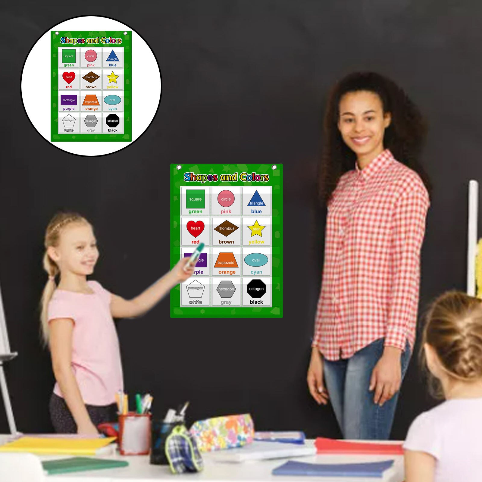 Classroom Pocket Chart Poster Learning Shape Color... – Grandado