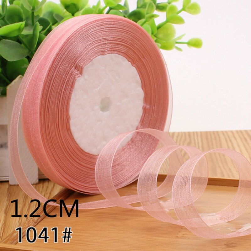 Pink Meat 12mm-50mm 50yards Organza Ribbon For Wra... – Vicedeal