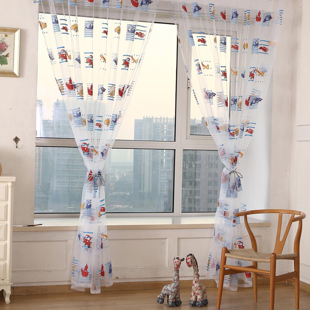 Peuter Kids Auto Patroon Voile Panel Sheer Deur Ka... – Vicedeal