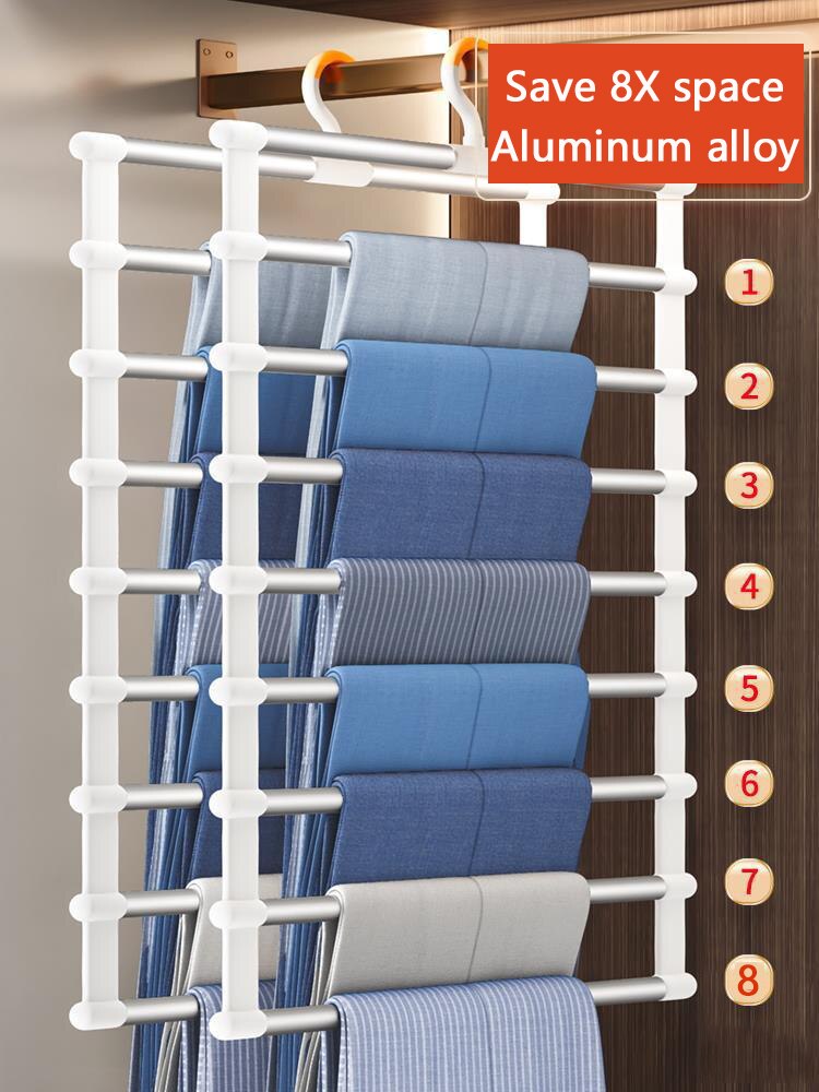 Pants Storage Hangers Folding Multi-Layer Closet C... – Vicedeal