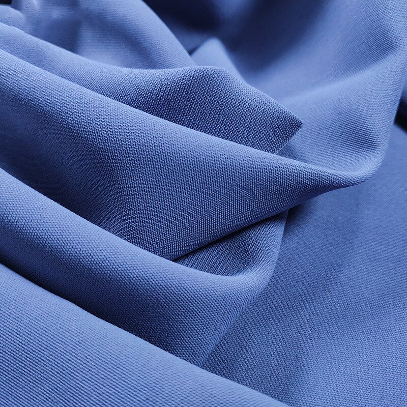Soft Solid Blue Stretch Ice Silk Wrinkled Polyeste... – Vicedeal