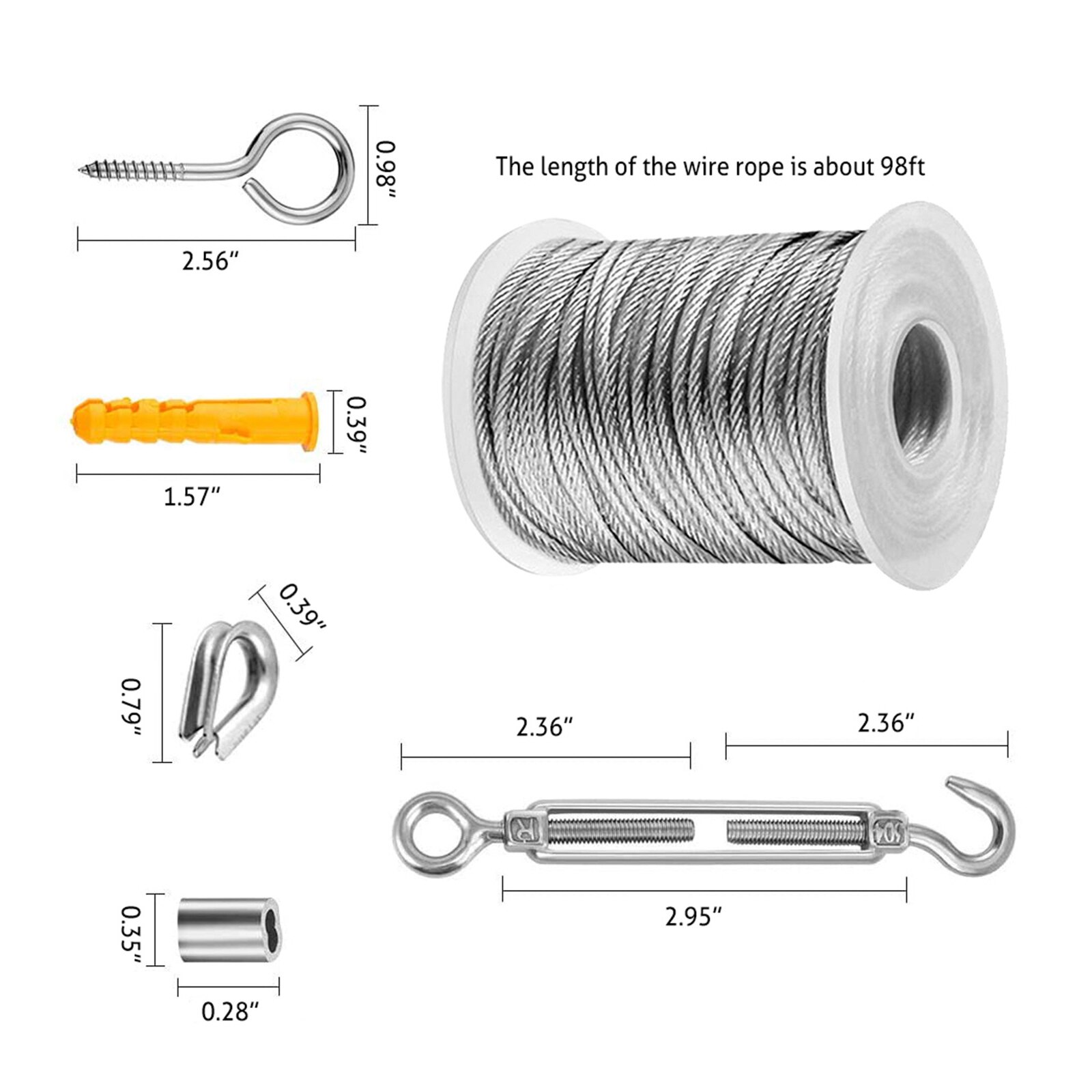 56PCS/Set 30 Meter Steel PVC Coated Flexible Wire ... – Vicedeal