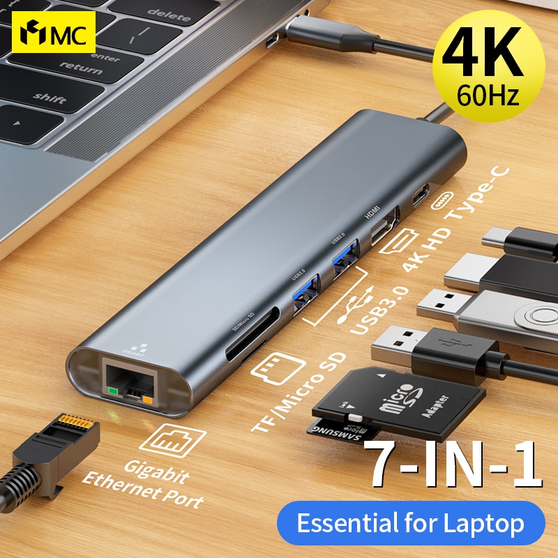 MC USB 3.0 Docking Station Aluminum 7-in-1 HUB RJ4... – Vicedeal