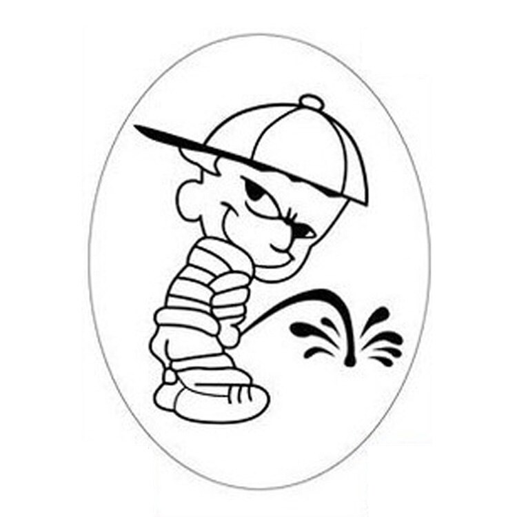 Funny Bad Boy Middle Finger Pee Piss On Anti Vinyl... – Grandado