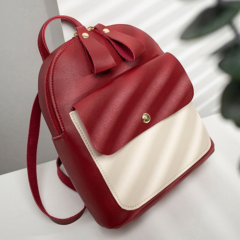 Summer Small Leather Patchwork Backpack Korean Stu... – Vicedeal