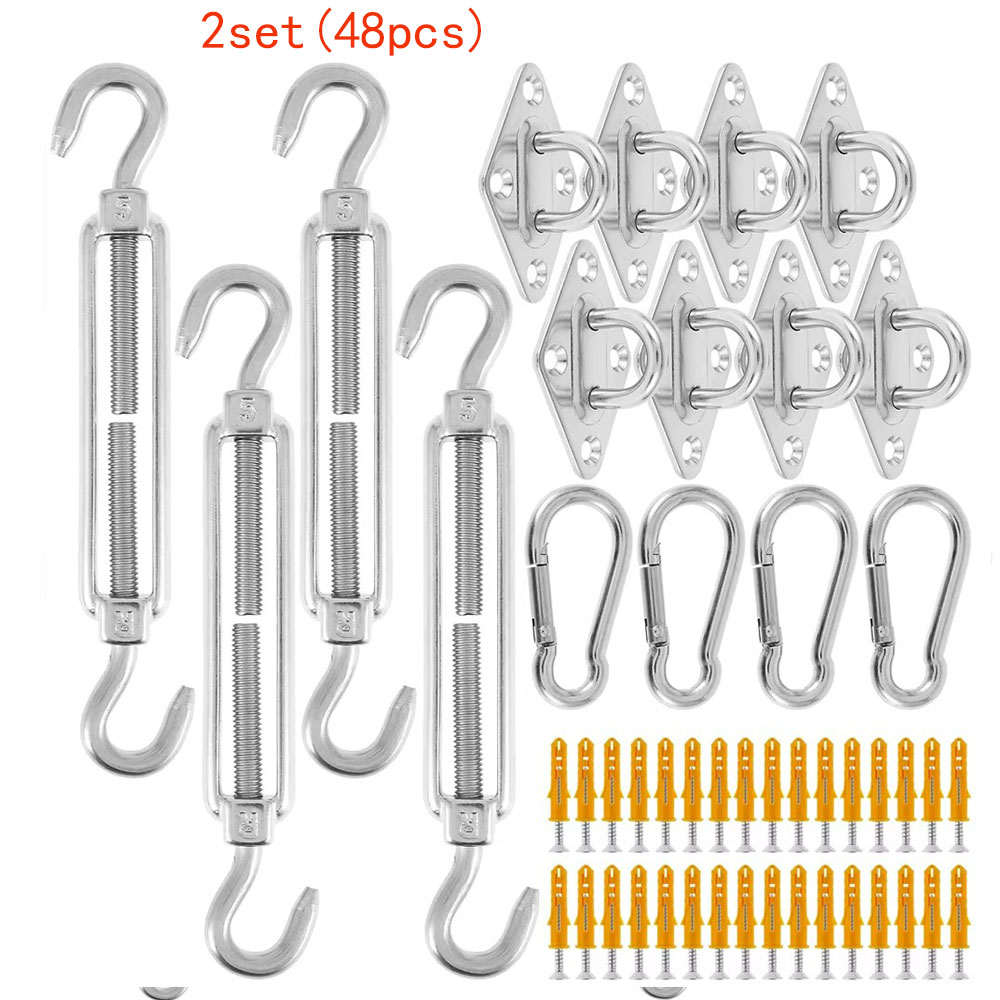 24pcs Sun Shade Sail Hardware Kit Heavy Duty Campi... – Grandado