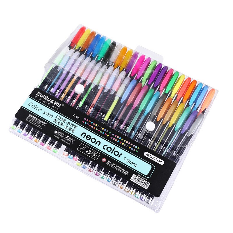 24 36 48 color Gel Pen Set Refills Metallic Pastel... – Vicedeal