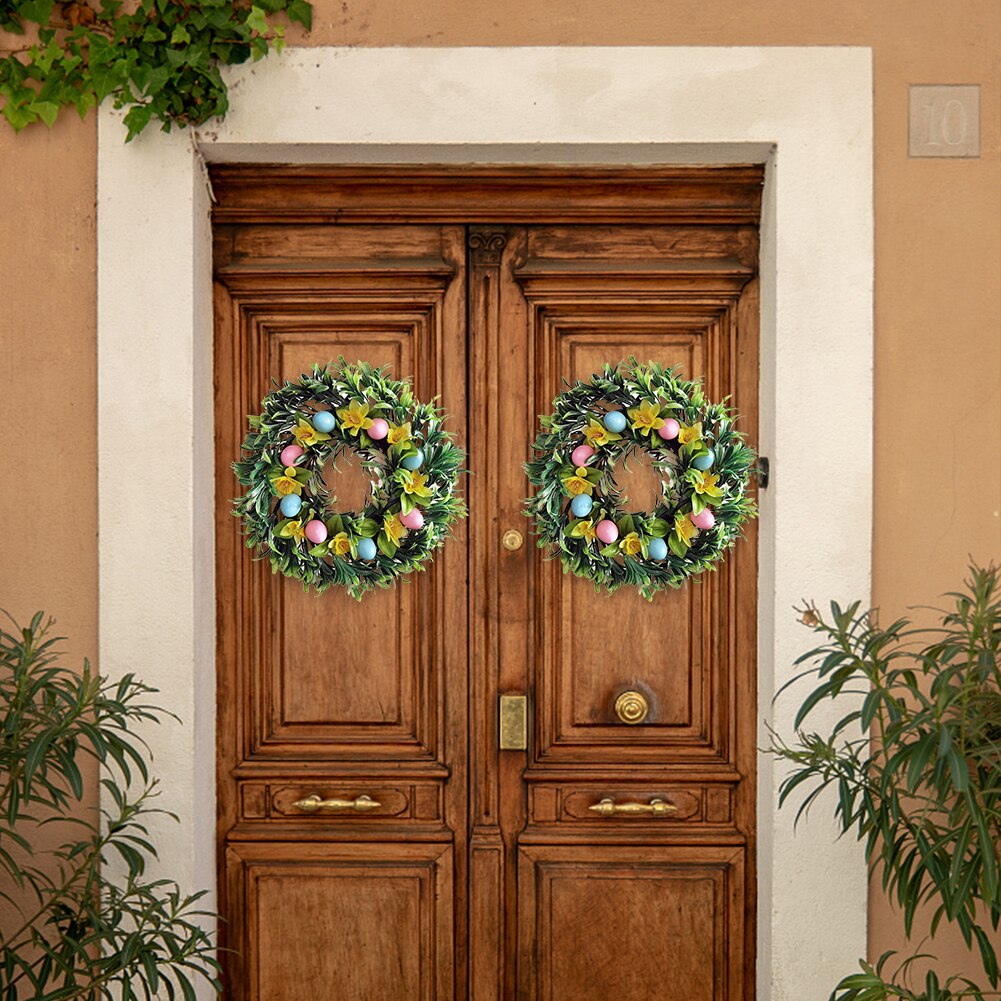 Natural Plant Garland Easter Eggs Wreath Indoor Ou... – Vicedeal