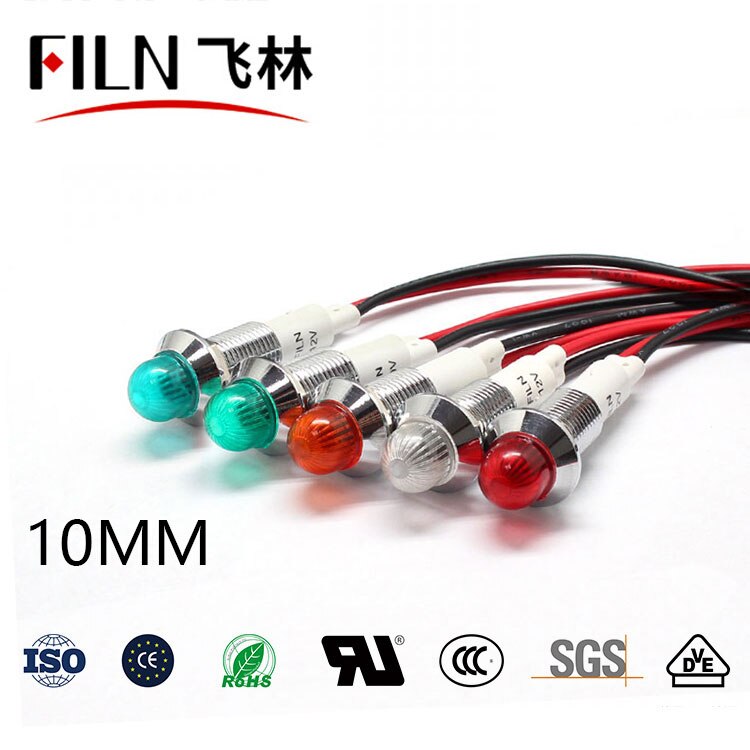 Filn Metalen 10 Mm 12 Volt Led Indicator Light 6 V... – Vicedeal
