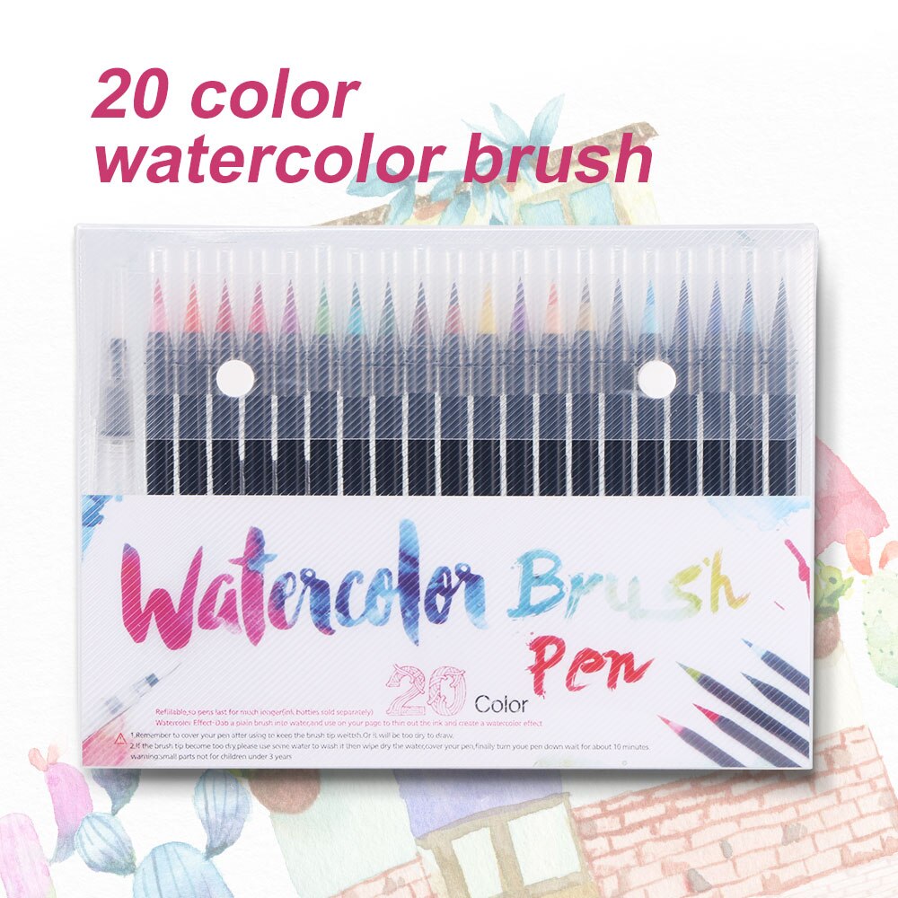 3298662 20 Color Watercolor Pen Painting Coloring ... – Grandado