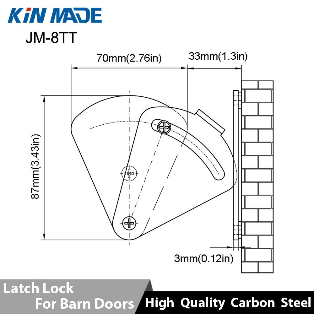 Black Powder Coated Teardrop Latch Lock for Slidin... – Grandado
