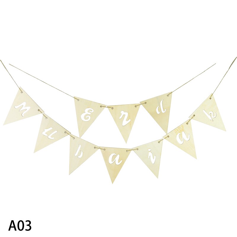 Eid Mubarak Wooden Banner Bunting Garland Kareem R... – Vicedeal
