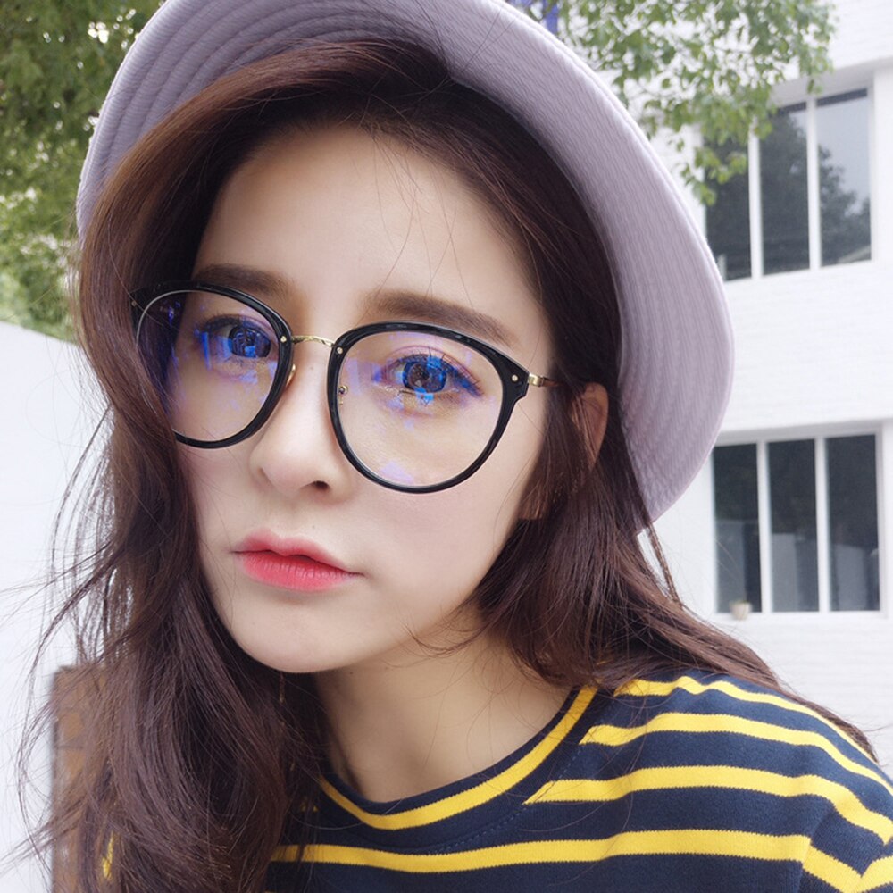 Leopard Optical Glasses Frame Women Men Round Over... – Vicedeal