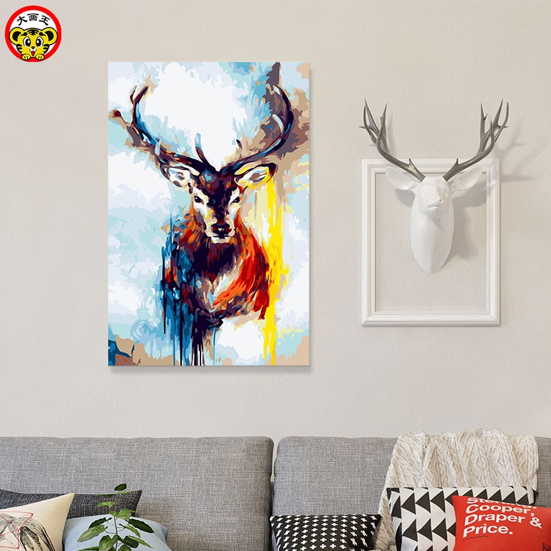 painting by numbers art paint by number Soul Deer ... – Grandado