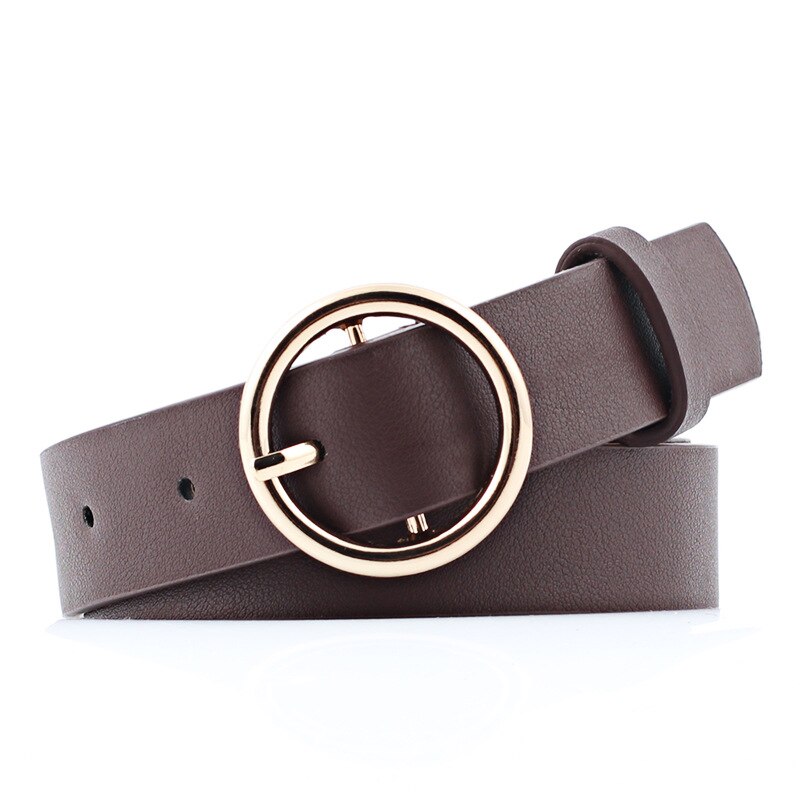 Women's Ring Leather Belt Woman Geometric Buckle N... – Vicedeal