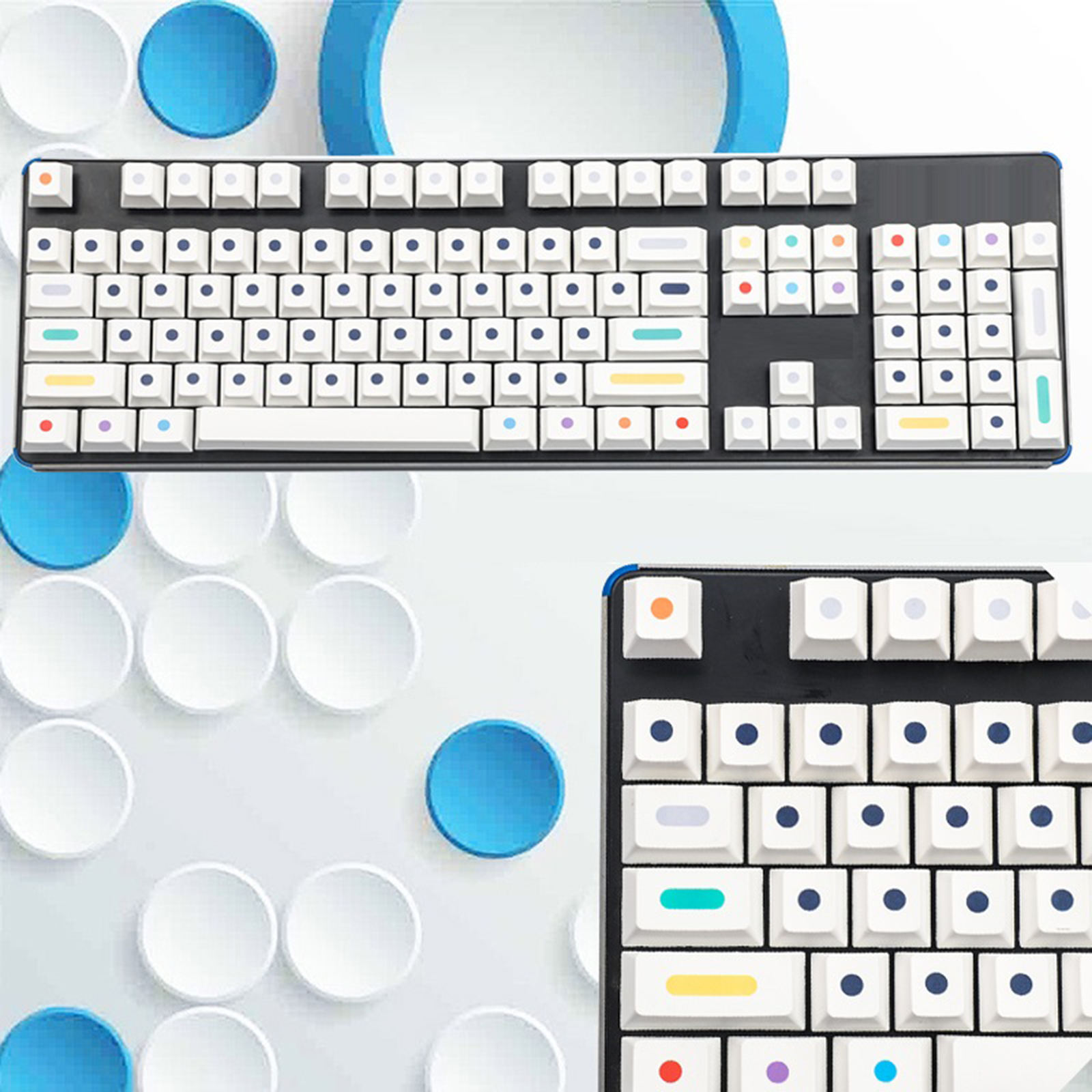 108 Keycaps Wit Dot Mechanische Toetsenbord Keycap... – Vicedeal