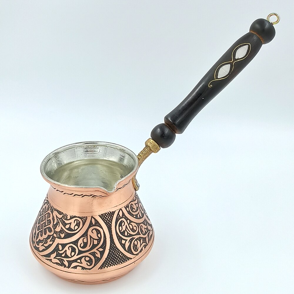 Copper Engraved Wooden Handle Coffee Pot Handmade ... – Grandado