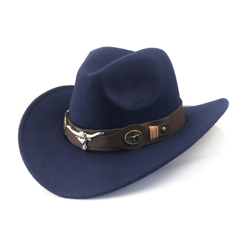 YY Bull Cowboy Cap for Men Autumn Winter Fedora Hats Retro Western ...