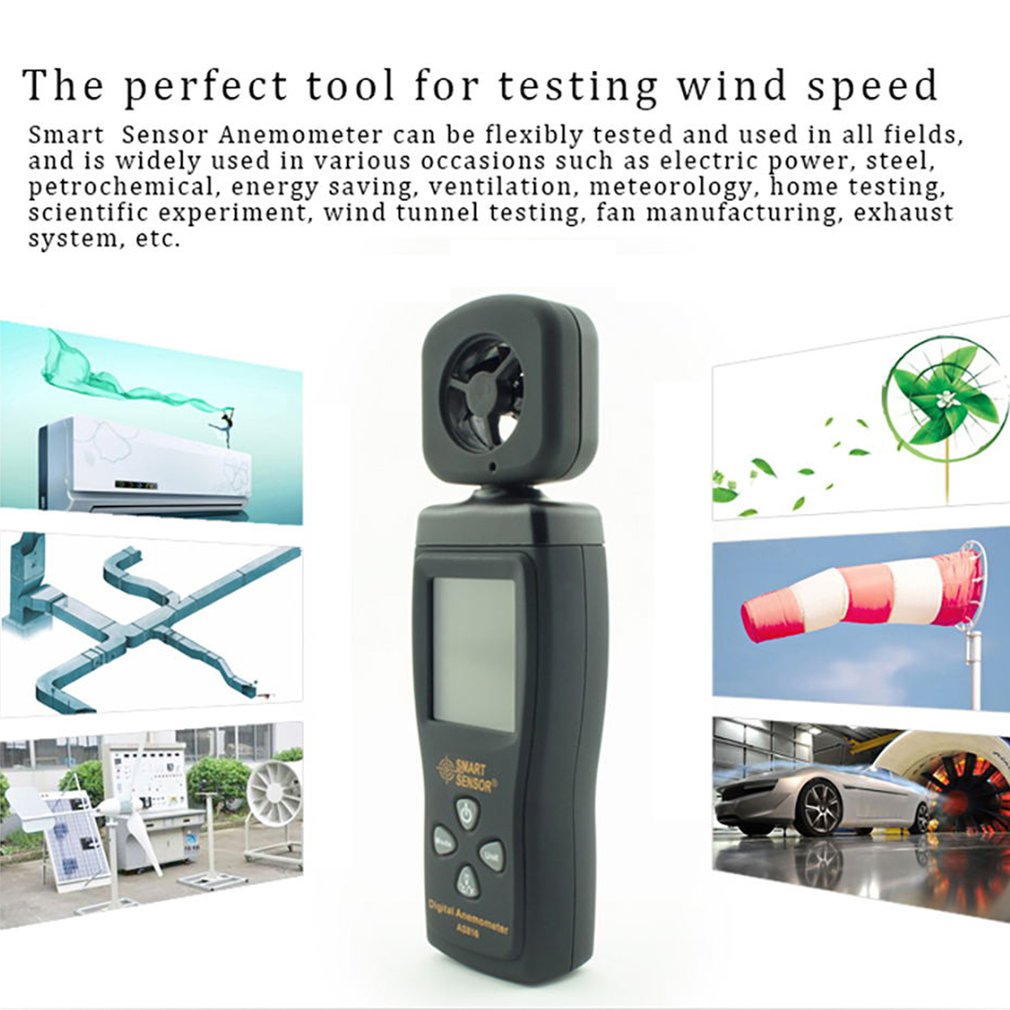 Digital LCD Anemometer AS816 Air Velocity Anemomet... – Grandado