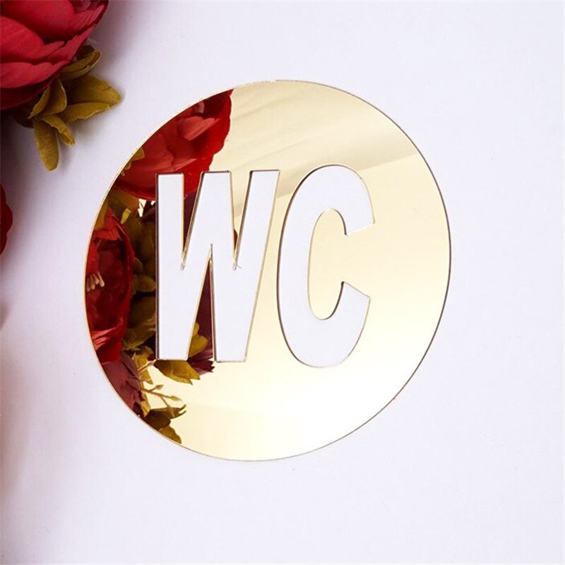 1 Pcs Wc Door Sign Mirror Wall Stickers Self-Adhes... – Grandado