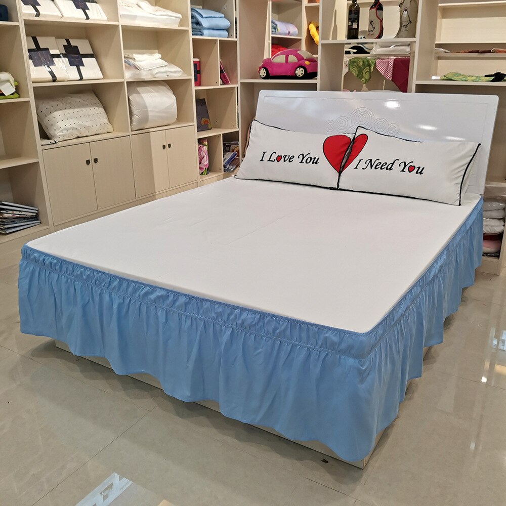 Elastische Ruches Bed Rok Effen Kleur Elastische B... – Grandado