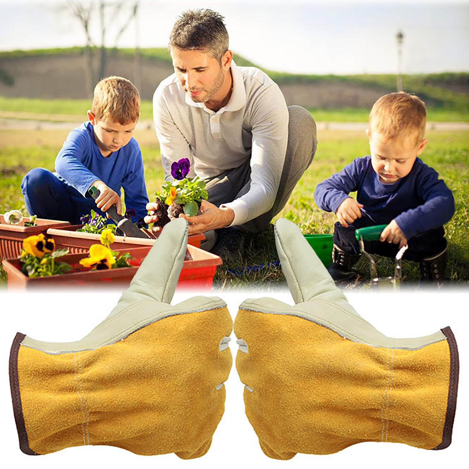 Working Gloves Gardening Leather Work Gloves For D... – Grandado