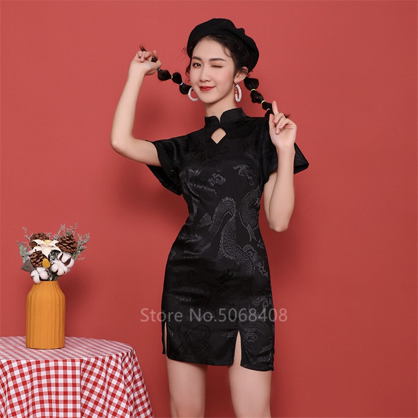 Cheongsam Vintage Chinese Dress Dragon Women Girs ... – Grandado