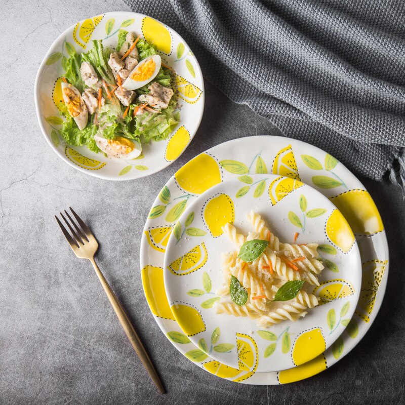 Original Hand-painted Ceramic Household Round Plat... – Grandado