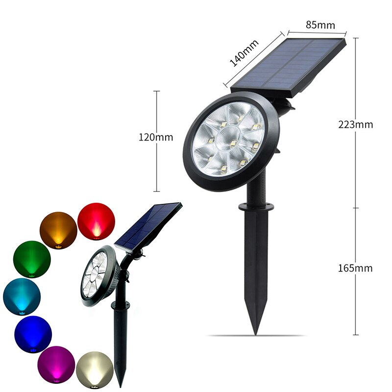 7 focos LED solares para jardín, lámpara de pared ... – Grandado