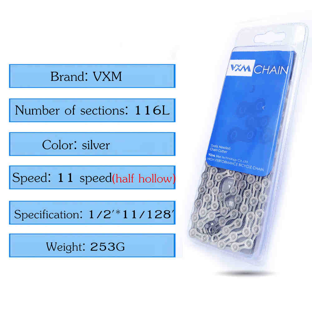 VXM 11 speed Bicycle chain silver half hollow bike... – Grandado