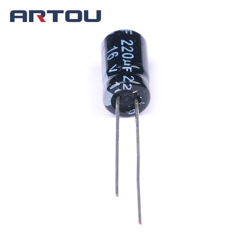 50PCS 220UF 16V Electrolytic Capacitor 6*12mm – Vicedeal