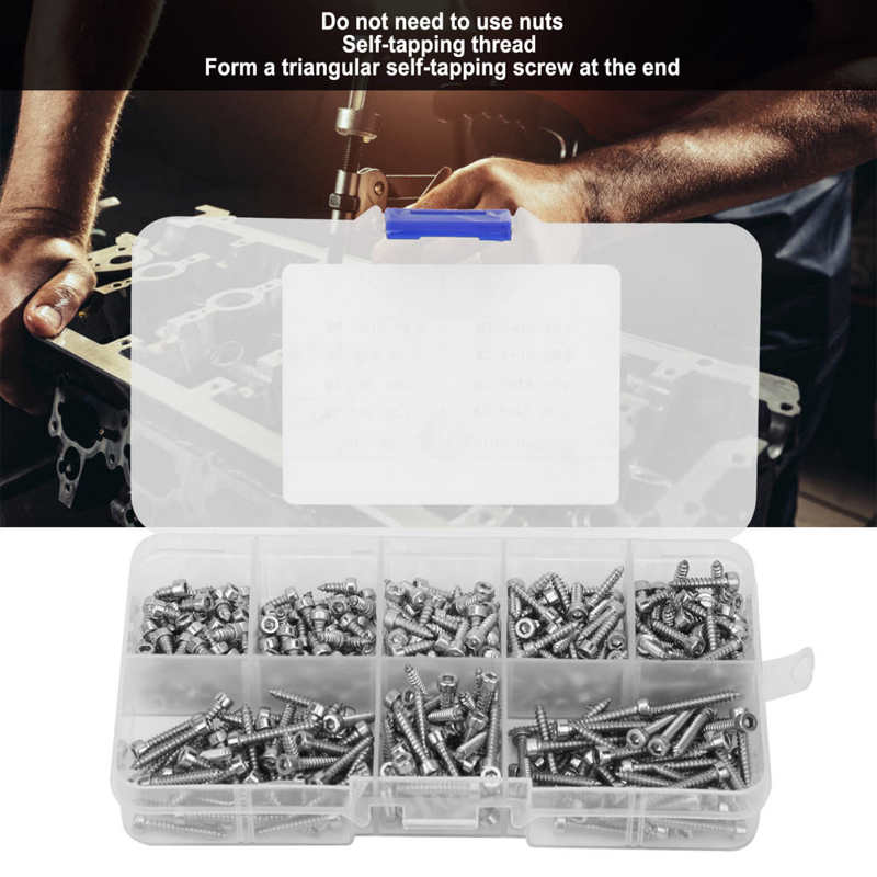 400pcs Self Tapping Screw Stainless Steel M2.5 Hex... – Grandado