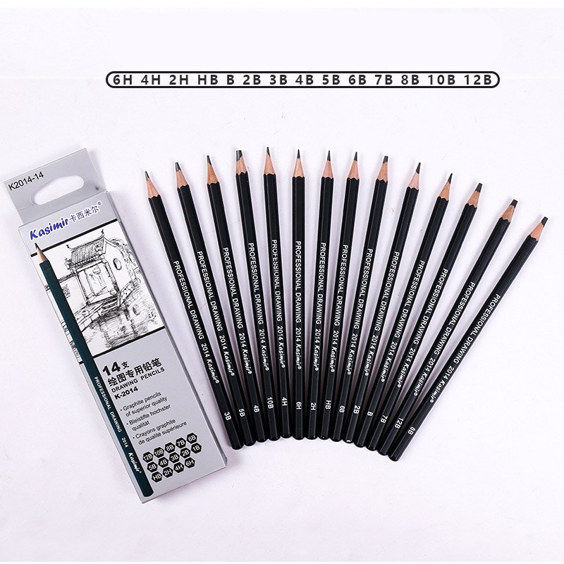 Lápices de dibujo artístico , suministros de papelería, 1B, 2B, 3B, 4B, 5B, 6B, 7B, 8B, 10B, 12B ...