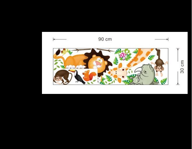 Jungle Wild Animals Vinyl Mural Wall Decals Sticke... – Grandado