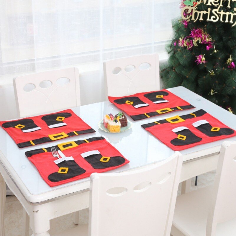 Christmas Cartoon Table Mat Bowl Knives Fork Place... – Vicedeal