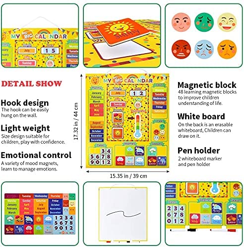 Daily magnetic calendar with hanging ring, early c... – Grandado
