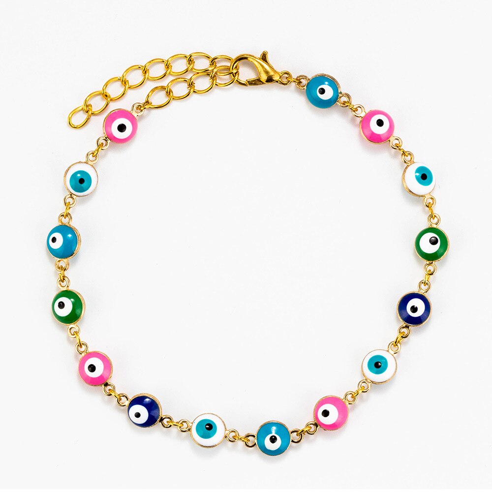 Lucky Eye Colorful Beaded Bracelet Anklet Oil Evil... – Grandado