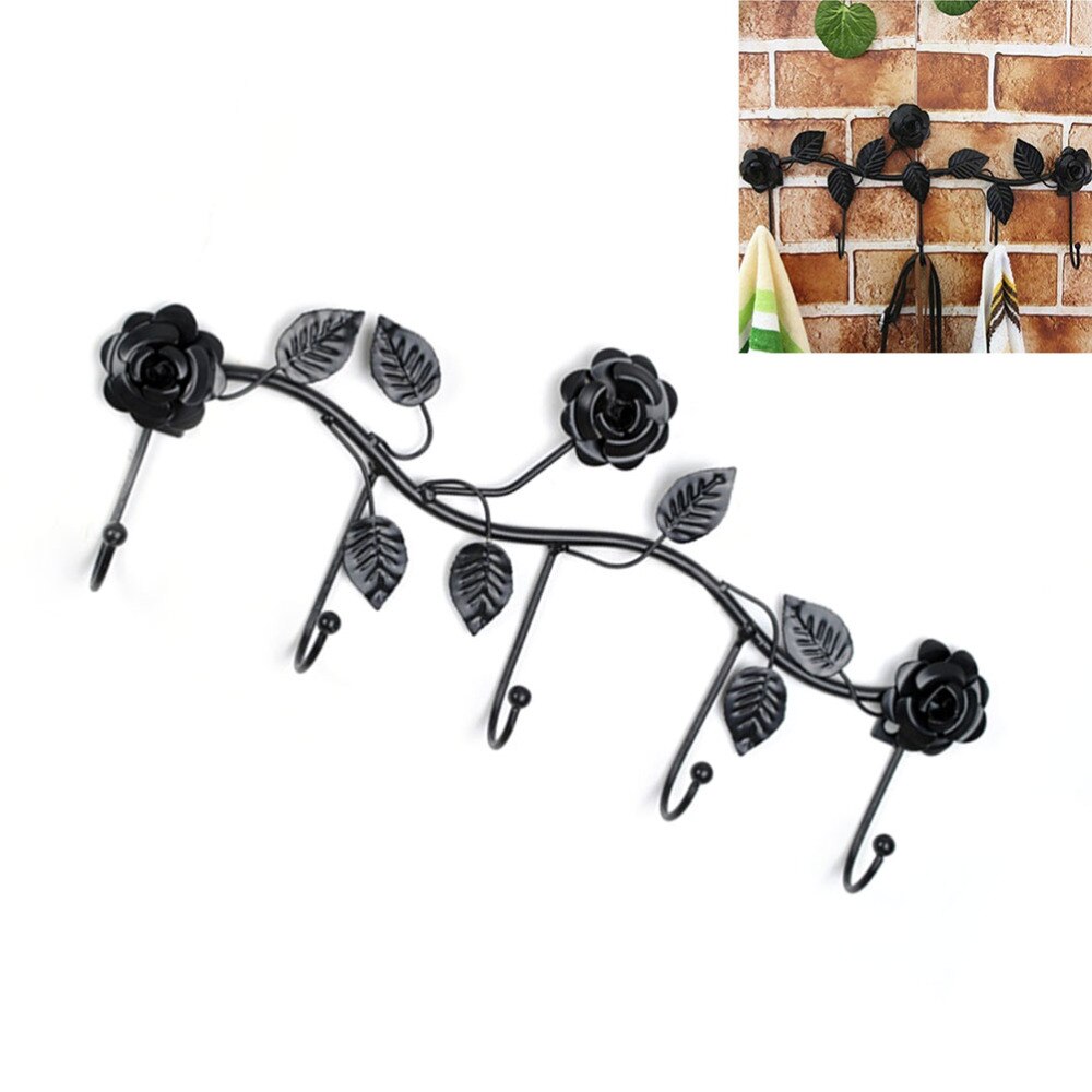 Iron Hook Rack with 5 Hooks Bathroom Over the Door... – Vicedeal