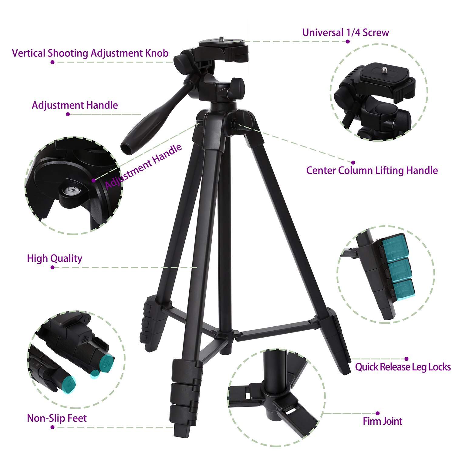 Profesional Camera Tripod Stand With Bluetooth for... – Grandado