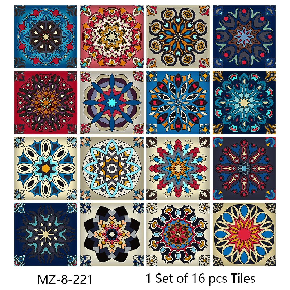 16pcs Mandala Style Tiles Kitchen Oil-poof & W... – Vicedeal