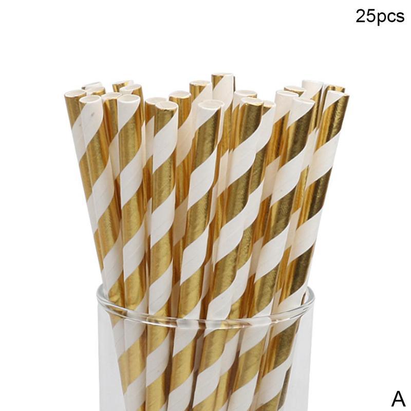 50 stk gullfolie engangspapir halm jul bryllup teg... – Grandado