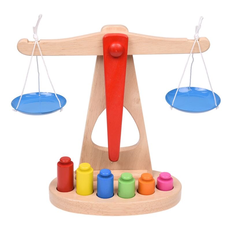 Children Toy Wooden Balance Scale with 6 Weights, ... – Grandado